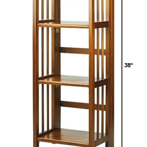 Casual Home 3-Shelf Folding Bookcase (14" Wide)-Honey Oak