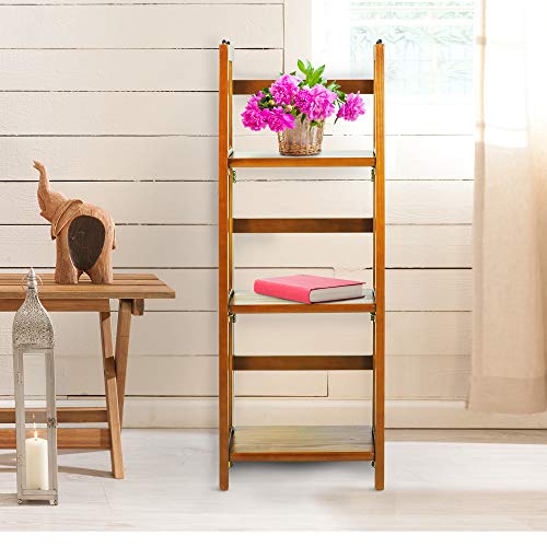 Casual Home 3-Shelf Folding Bookcase (14" Wide)-Honey Oak