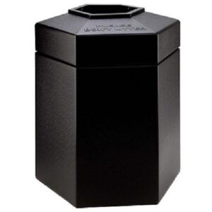 polytec 45 gallon hex waste container color: black