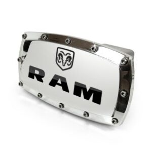 dodge ram engraved billet aluminum tow hitch cover