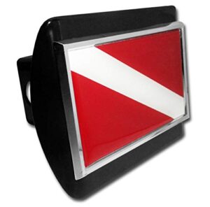 scuba dive flag black metal hitch cover