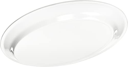 Carlisle FoodService Products ARR12002 Melamine Oval Platter, 12" Length x 8-1/2" Width x 1.07" Height, White, Large (Case of 12)