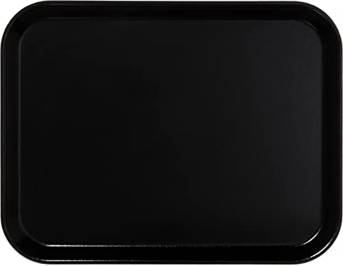 Carlisle FoodService Products 1410FG004 Glasteel Fiberglass Cafeteria/Fast Food Tray, NSF Certified, 13 3/4" Length x 10 5/8" Width, Black (Pack of 12)