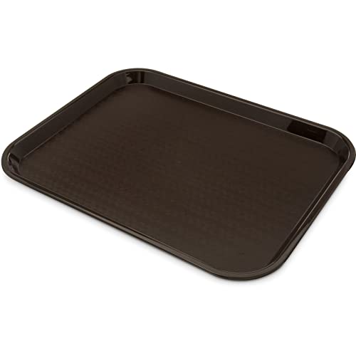 Carlisle FoodService Products Cafe Plastic Fast Food Tray, 14" x 18", Chocolate, (Pack of 12)