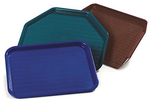 Carlisle FoodService Products Cafe Plastic Fast Food Tray, 14" x 18", Chocolate, (Pack of 12)