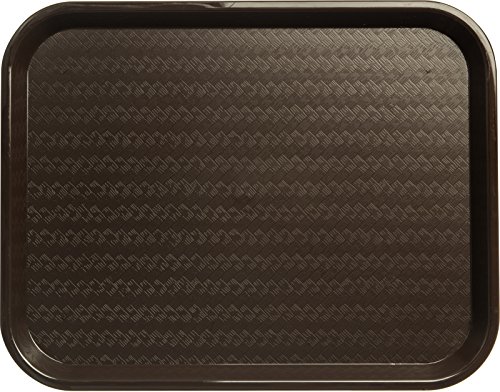 Carlisle FoodService Products Cafe Plastic Fast Food Tray, 14" x 18", Chocolate, (Pack of 12)