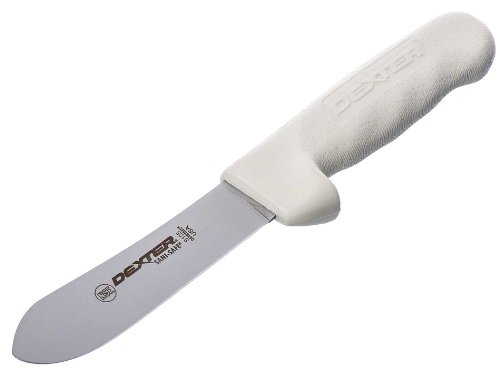 Dexter Russell S125 Sani-Safe (10193) Sliming Knife, 4-1/2", Stain-Free, high-Carbon Steel, Non-Slip, Textured, Polypropylene White Handle, NSF Certified​‌‌‍​​‌‌‌​‍​​‌‌‌​‍​‌​​‌​‍​​‌‌‌‌​‍​​‌‌​‌‍​