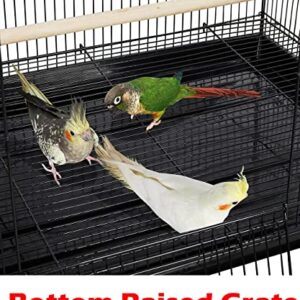 Aviary Canary Finch Budgie Lovebird Parakeet Breeding Breeder Bird Finch Parakeet Finch Flight Cage, 24"x16"x16"H (Black, Without Divider)