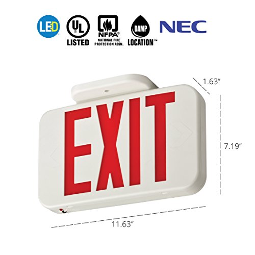 Lithonia Lighting EXR LED M6 LED 0.8 watts, Red Contractor Select Red Thermoplastic Exit Sign