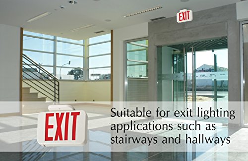 Lithonia Lighting EXR LED M6 LED 0.8 watts, Red Contractor Select Red Thermoplastic Exit Sign