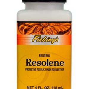 Fiebing's Acrylic Resolene 4 Oz. - Protective Acrylic Finish for Leather - Flexible, Durable and Water Resistant Acrylic Top Finish for Dyed or Polished Leathers - Provides Long-Lasting Protection