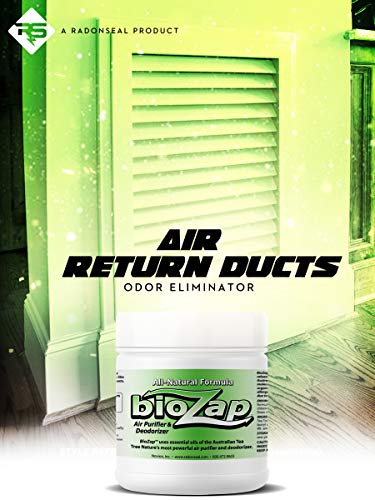 BioZap Air Purifier & Deodorizer 2-Pack | Pharmaceutical-Grade Australian Tea-Tree Oil | Naturally Cleans Odors | Basements, Crawlspaces, Boats, Gyms & More | Natural Scent