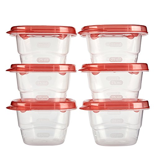 Rubbermaid - Mini Food Storage Containers, (0.5 Cup), (6 Pack)