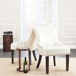 safavieh mercer collection christine cream leather nailhead dining chair, set of 2