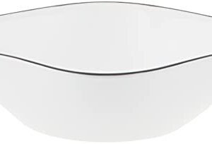 Corelle Vitrelle 6-Piece (22-Oz) Cereal Soup Bowls, Triple Layer Glass and Chip Resistant, Lightweight Square Dinnerware Bowl Set, Simple Lines