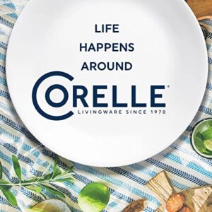 Corelle Vitrelle 6-Piece Dinner Plates Set, Triple Layer Glass and Chip Resistant, Lightweight Square 10-1/2-Inch Plates, Simple Lines