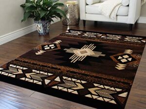 south west area rug 5 feet x 7 feet chocolate design c318