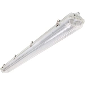 4'ft 2 lamp t8 fluorescent vapor proof light fixture - wet location ip65 rated - garages, parking structure, freezers, walkways, underground structures commercial grade 120v