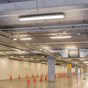 4'ft 2 Lamp T8 Fluorescent Vapor Proof Light Fixture - Wet Location IP65 Rated - Garages, Parking Structure, Freezers, Walkways, Underground Structures Commercial Grade 120V