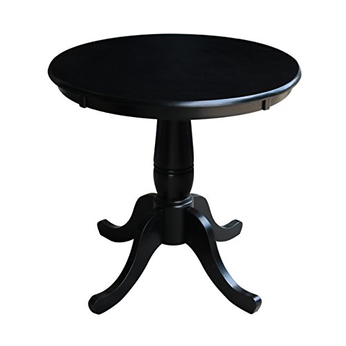 International Concepts 30-Inch Round by 30-Inch High Top Ped Table, Black