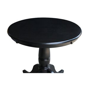 International Concepts 30-Inch Round by 30-Inch High Top Ped Table, Black