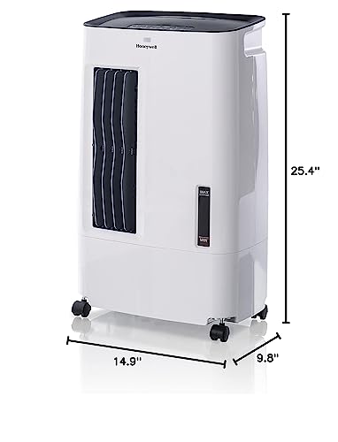 Honeywell Quiet, Low Energy, Compact Portable Evaporative Cooler with Fan & Humidifier, Carbon Dust Filter & Remote Control, White