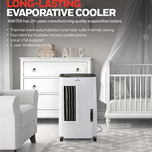 Honeywell Quiet, Low Energy, Compact Portable Evaporative Cooler with Fan & Humidifier, Carbon Dust Filter & Remote Control, White