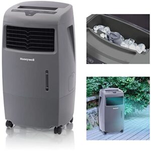 honeywell 500 cfm indoor outdoor portable evaporative cooler, fan, & humidifier with remote control