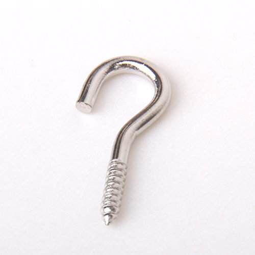 CJESLNA 50pcs Screw Hook Eye Silver