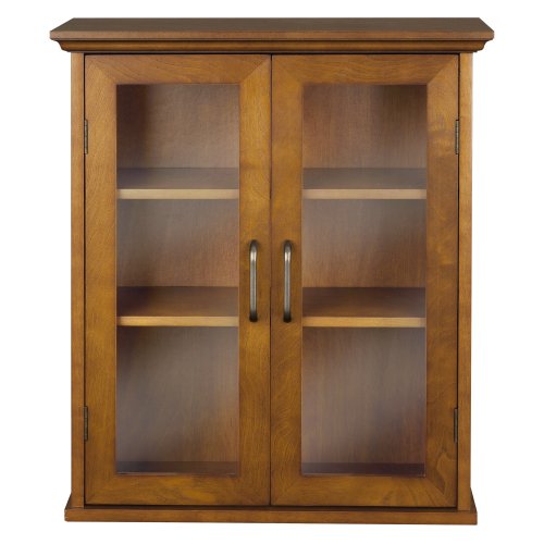 Teamson Home Avery Removable Wooden 2 Door Wall Cabinet with Storage, Oiled Oak