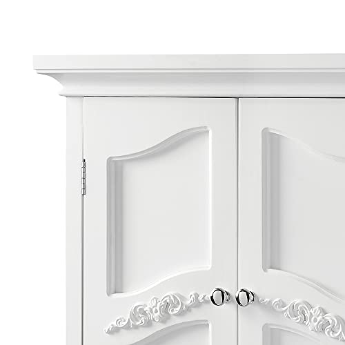 Teamson Home Versailles Removable Wooden Wall Cabinet with 2 Shelves, White