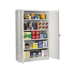 tennsco assembled jumbo steel storage cabinet, 48w x 24d x 78h, light gray