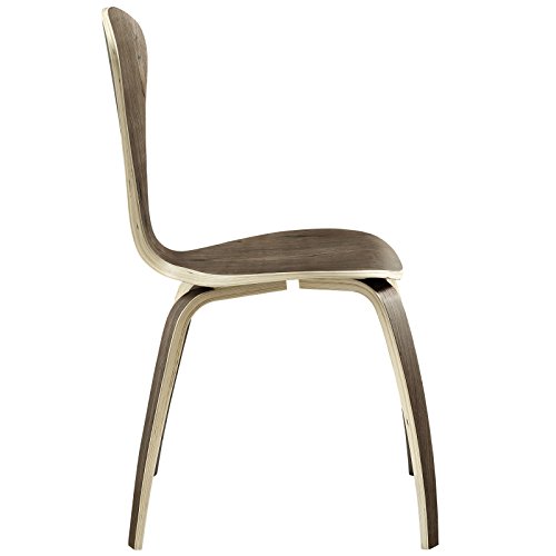 Modway Vortex Mid-Century Modern Kitchen and Dining Room Chair in Dark Walnut