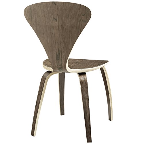 Modway Vortex Mid-Century Modern Kitchen and Dining Room Chair in Dark Walnut