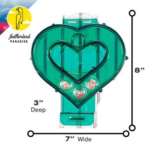 Featherland Paradise | Creative Foraging Systems Mastermind Heart, Interactive Cage-Mounted Bird Treat Toy