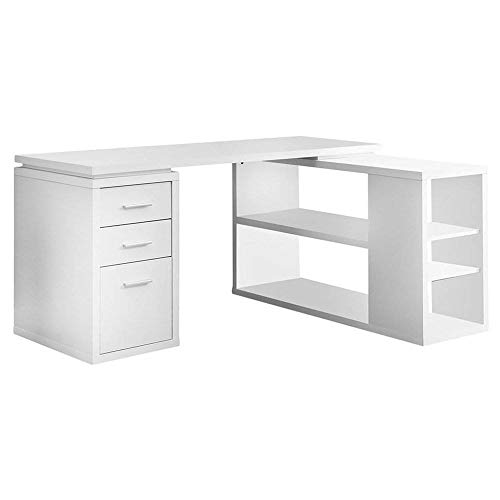 Monarch Specialties Hollow-Core Left or Right Facing Corner Desk, White