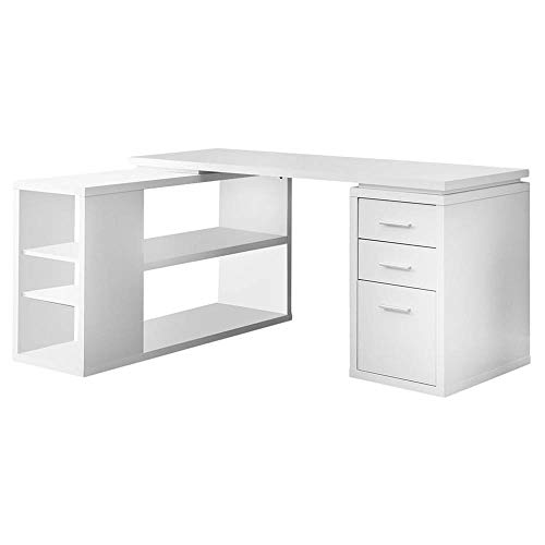 Monarch Specialties Hollow-Core Left or Right Facing Corner Desk, White