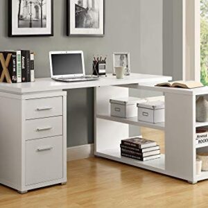 Monarch Specialties Hollow-Core Left or Right Facing Corner Desk, White