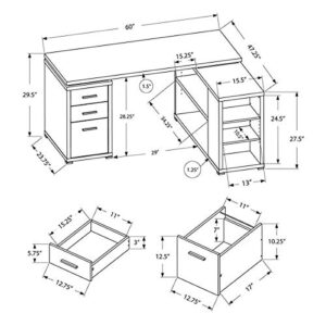 Monarch Specialties Hollow-Core Left or Right Facing Corner Desk, White