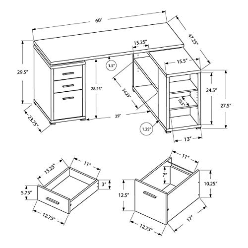 Monarch Specialties Hollow-Core Left or Right Facing Corner Desk, White