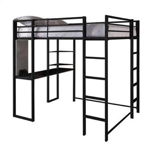 dhp abode full size metal loft bed, black