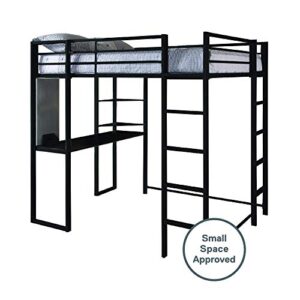 DHP Abode Full Size Metal Loft Bed, Black