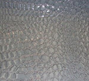 Vinyl Fake Leather Vinyl Grey Croco Upholstery Vinyl Fabric Per Yard 54" Wide Sold BTY