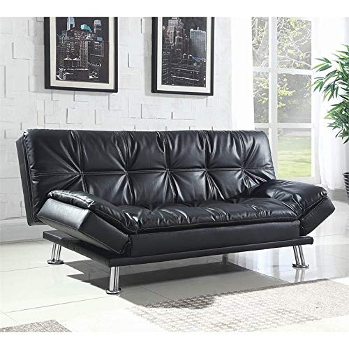 Coaster Home Furnishings Dilleston Sleeper Sofa Bed Black, 73"" x 37"" x 35.50""" (300281II)