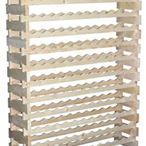 Stackable Modular Wine Rack Wine Storage Rack Holder Display Shelves for Wine Cellar or Basement , Freestanding Wine Rack Thick Wood Wobble-Free (Unfinished, 12 X 6 Rows (72 Slots))