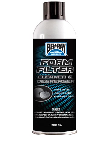 BEL-RAY FOAM FILTER CLEANER & DEGREASER AEROSOL (400 ML), Manufacturer: BEL-RAY, Manufacturer Part Number: 99180-A400W-AD, Stock Photo - Actual parts may vary.