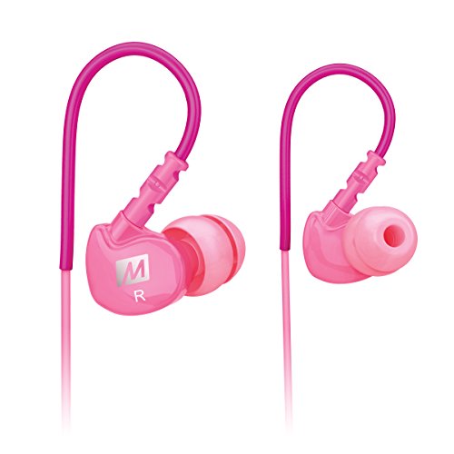 MEE audio Sport-Fi M6 Noise Isolating In-Ear Headphones with Memory Wire (Pink)