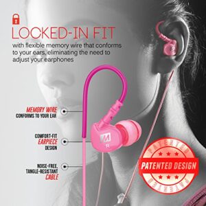 MEE audio Sport-Fi M6 Noise Isolating In-Ear Headphones with Memory Wire (Pink)