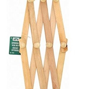 Home-Aide Expandable Hook Wood Wall Peg Rack - Wooden