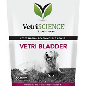 VetriScience Vetri Bladder Canine, 60 Chicken Flavored Chews - Bladder Control Supplement for Dogs with Red Clover Flower